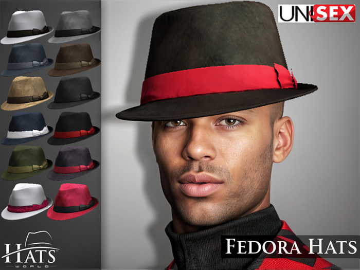 Second Life Marketplace - [HW] FEDORA HATS UNISEX FAT PACK